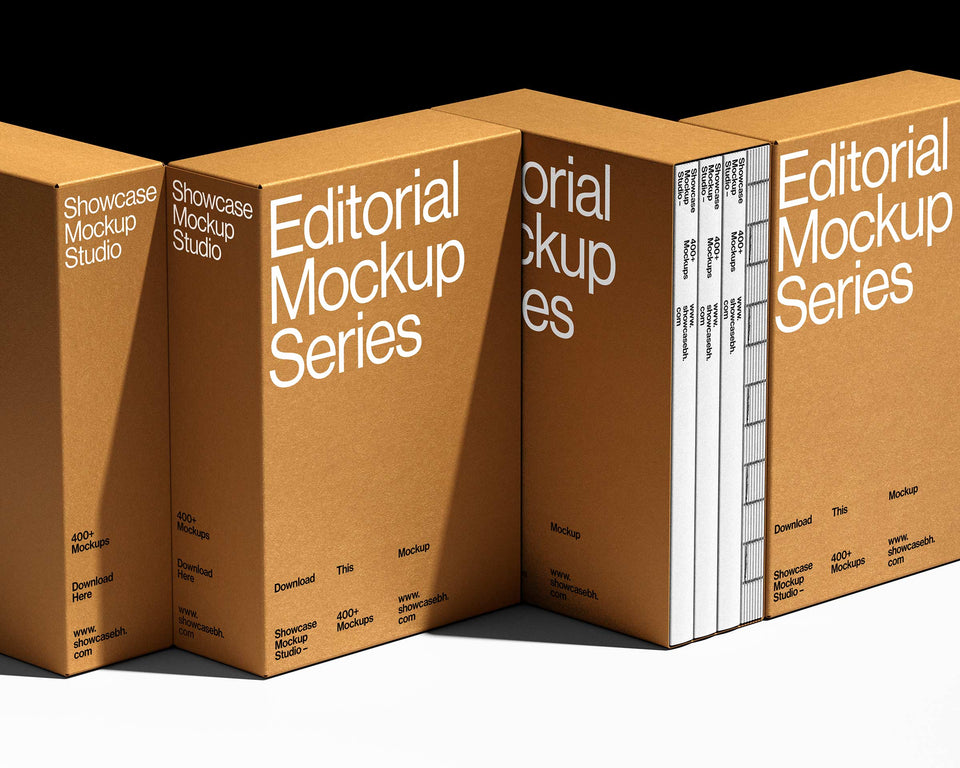 BF7_Book Folder Mockup Bundle – Showcase Mockup Studio