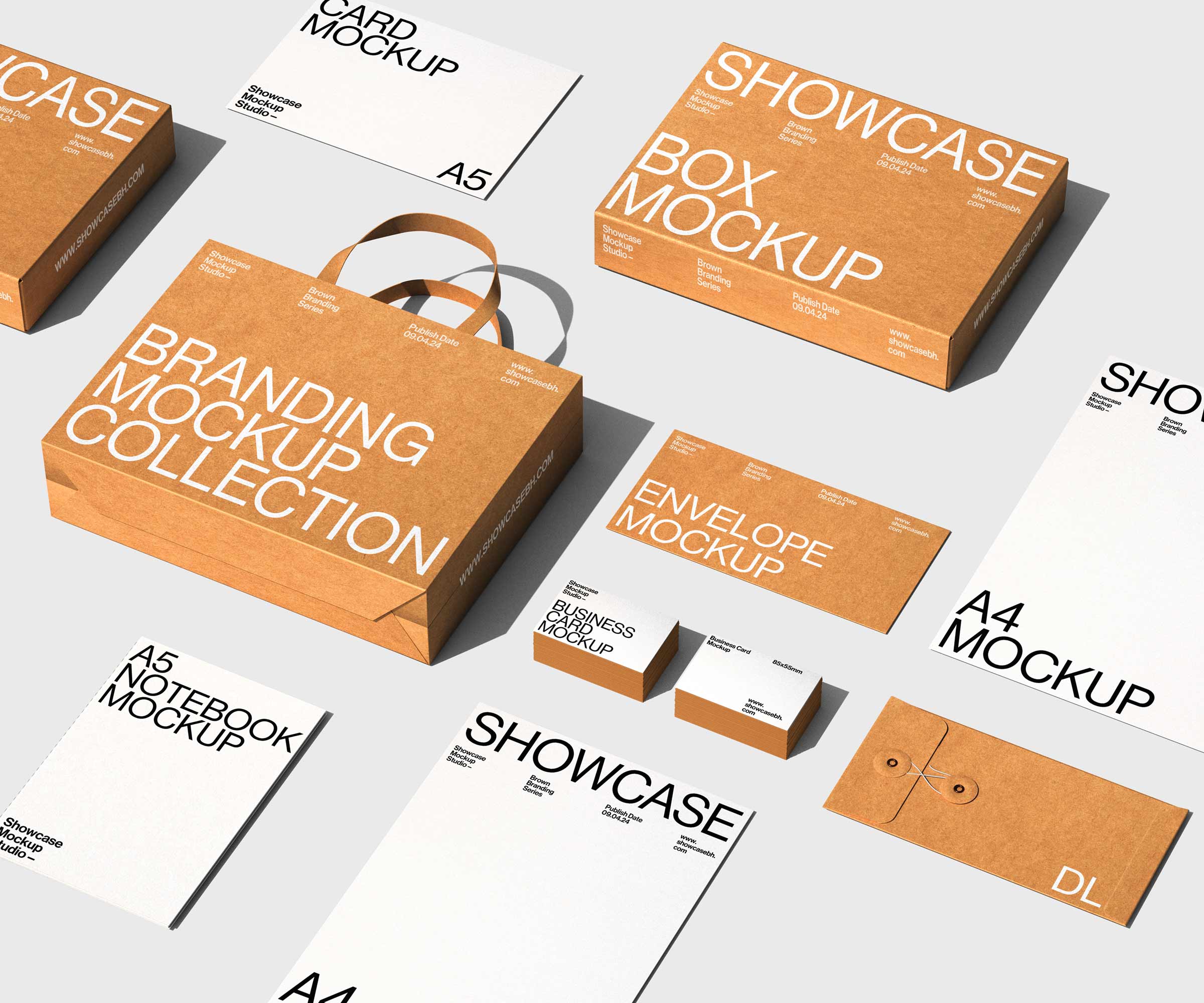 Brown01_Branding Mockup Set – Showcase Mockup Studio