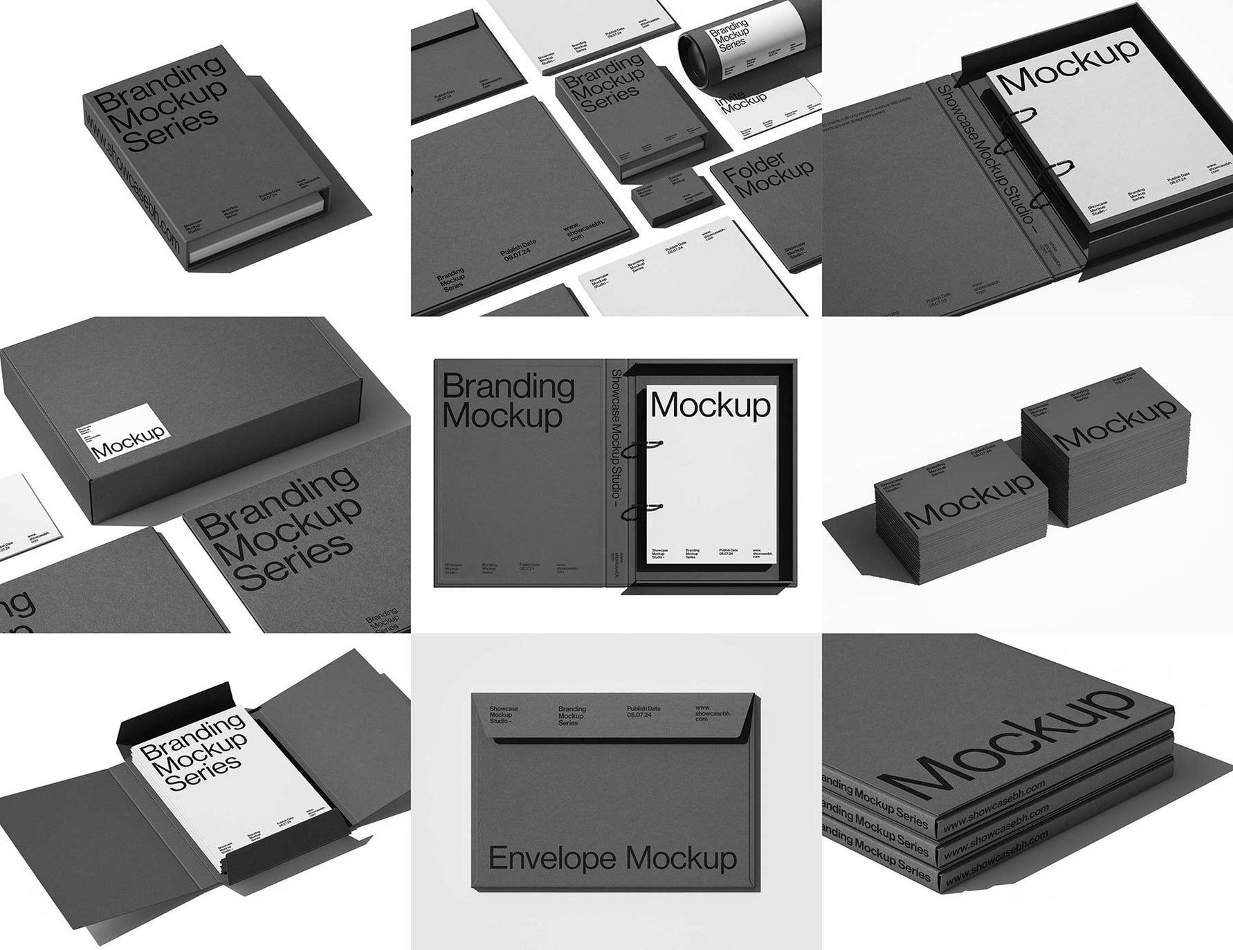 Grey_Branding Mockup Series – Showcase Mockup Studio